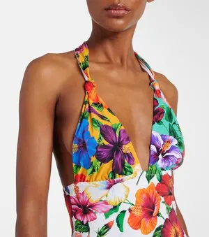 Dolce & Gabbana Floral Halterneck Swimsuit