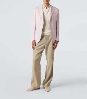 Canali Cotton And Silk Polo Shirt - Beige
