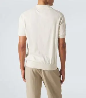 Canali Cotton And Silk Polo Shirt - Beige