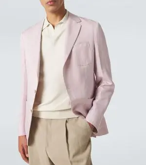 Canali Cotton And Silk Polo Shirt - Beige