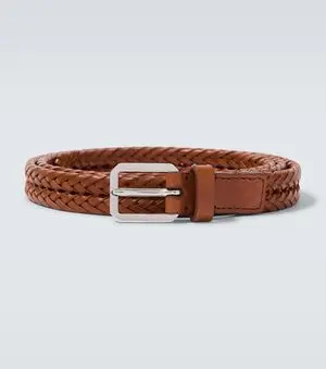 TOM FORD Braided Leather Belt - Brown