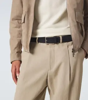Canali Suede Leather Belt - Blue