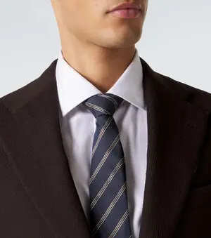 Canali Striped Silk And Wool Tie