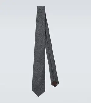 Canali Wool Neck Tie - Grey