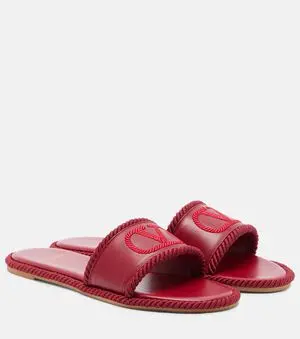 Valentino Garavani Vlogo Leather Espadrille Sandals - Red