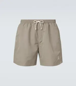 Brunello Cucinelli Logo Swim Trunks - Green