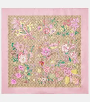 Gucci Gg Flora Silk Twill Scarf - Multicoloured