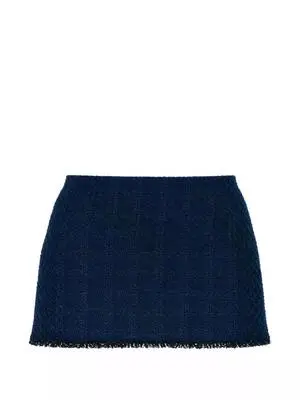 Givenchy Tweed Mini Skirt With Frayed Hem