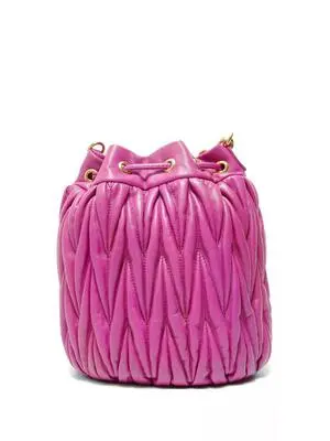 Miu Miu Matelassé Bucket Bag - Pink
