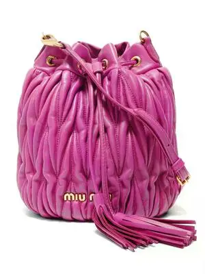 Miu Miu Matelassé Bucket Bag - Pink