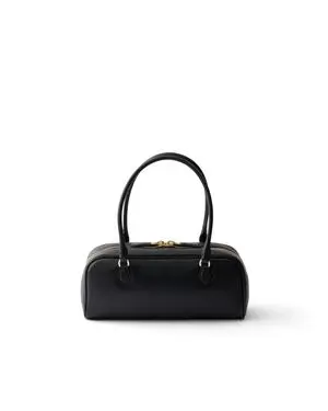 Prada Medium Leather Top-handle Bag - Black