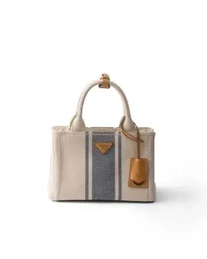 Prada Small Cotton Canvas Jardinière Bag