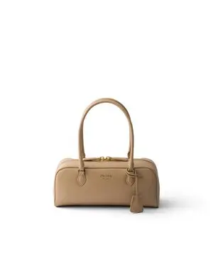 Prada Medium Leather Top-handle Bag - Neutral