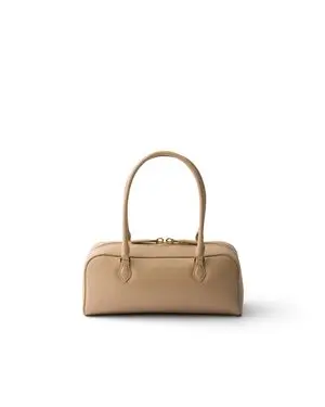 Prada Medium Leather Top-handle Bag - Neutral