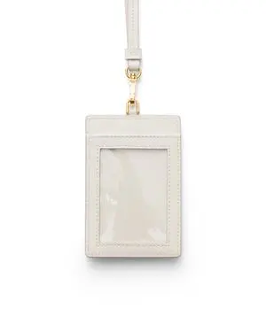 Prada Saffiano Leather Badge Holder - Neutral