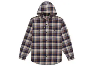 Supreme Hooded Flannel Shirt - Brown