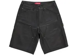 Supreme Leather Double Knee Painter Short - Black