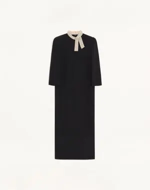 Valentino Garavani Valentino Cady Couture Embroidered Maxi Dress Black/silver