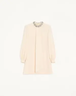 Valentino Garavani Cady Couture Embroidered Short Dress - Coral/silver