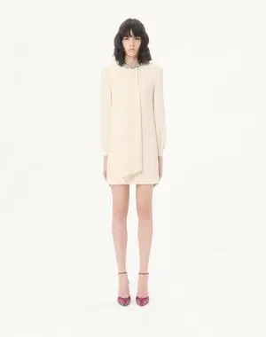 Valentino Garavani Cady Couture Embroidered Short Dress - Coral/silver