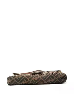 Fendi 1999-2005 Mamma Baguette Zucca Monogram Shoulder Bag
