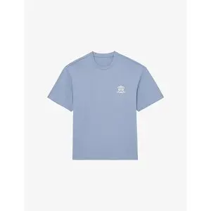 REISS Walton Monogram Butter-print Cotton-jersey T-shirt