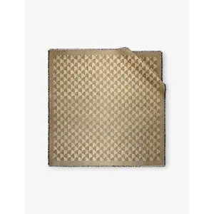 BVLGARI Calla Maxi Square Silk And Wool-blend Scarf - Gold