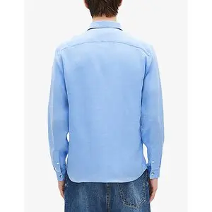 The Kooples Logo-embroidered Slim-fit Linen Shirt Xxl