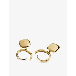 Monica Vinader 18ct Vermeil And Red Onyx Hoop Earrings - Gold