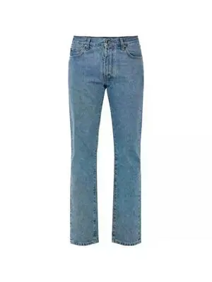 Off-White Diag Print Slim-fit Jeans - Blue