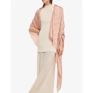 BVLGARI Calla Maxi Square Silk And Wool-blend Scarf - Pink