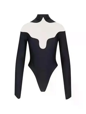 MUGLER High-neck Bodysuit With Star Zip Detail