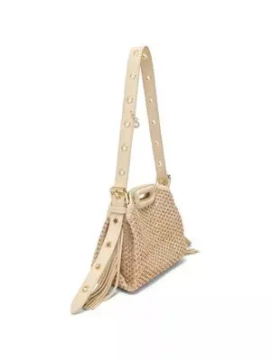 Maje Fringed Crochet-knit Mini Bag