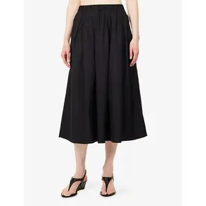 Stylein Jorina A-line Cotton Midi Skirt - Black