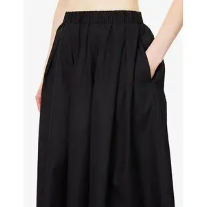 Stylein Jorina A-line Cotton Midi Skirt - Black