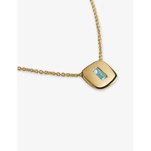 Monica Vinader Gemdrop Chain Necklace With Blue Topaz - Gold