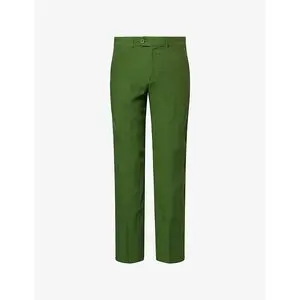 PERCIVAL Tailored Linen Trousers - Forest