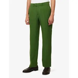 PERCIVAL Tailored Linen Trousers - Forest