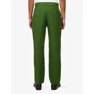 PERCIVAL Tailored Linen Trousers - Forest