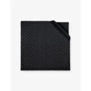 BVLGARI Calla Maxi Square Silk And Wool-blend Scarf - Black