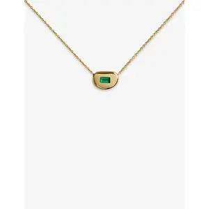 Monica Vinader Gemdrop Soft Oval Green Onyx Chain Necklace - Gold