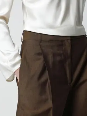 RÓHE High-waisted Wide-leg Trousers In Virgin Wool And Mohair - Brown