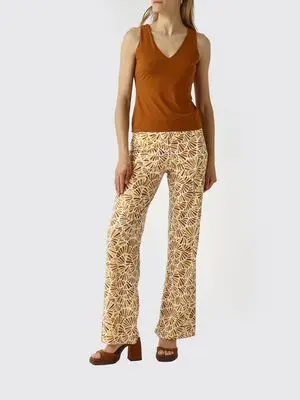 Malìparmi Sleeveless V-neck Jersey Top - Camel