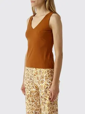 Malìparmi Sleeveless V-neck Jersey Top - Camel