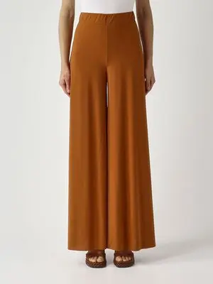 Malìparmi High-waisted Wide-leg Jersey Palazzo Trousers - Camel