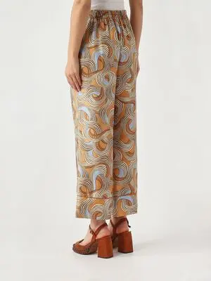 Malìparmi Printed Silk Trousers - Multicolor