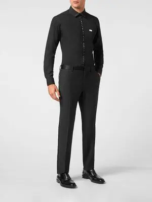 Philipp Plein Wool Blend Tailored Trousers