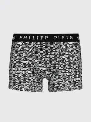 Philipp Plein Stretch Cotton Boxers With Logo - Black