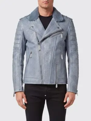 Philipp Plein Snake Leather Biker Jacket - Turquoise