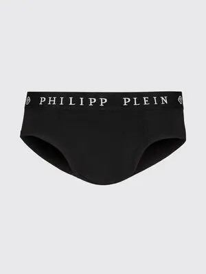 Philipp Plein Stretch Cotton Briefs With Logo - Black
